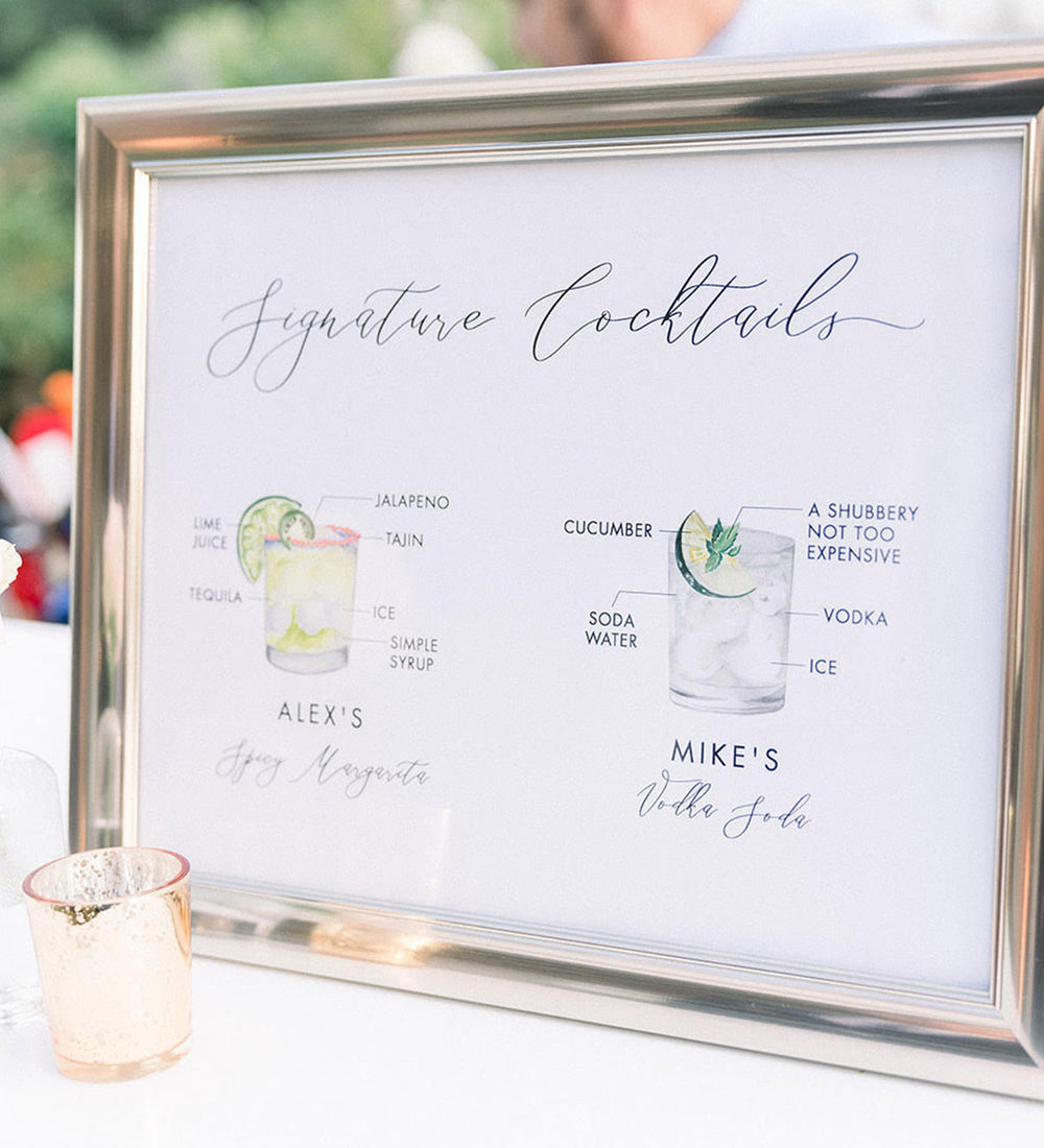 Cocktail & Bar Signs | Signature Drinks | Day of Stationery