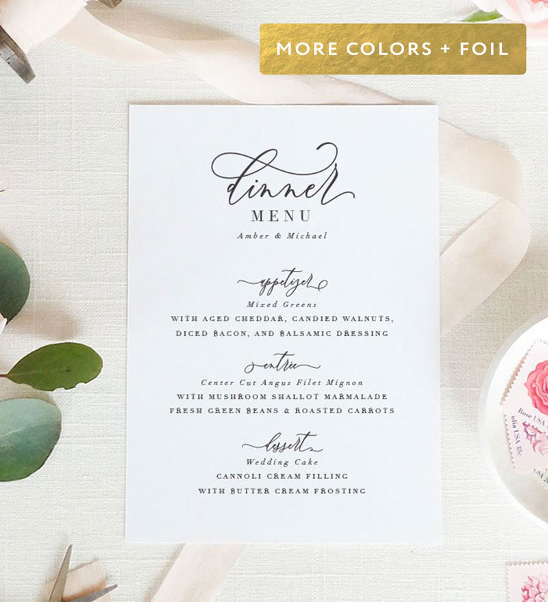 Wedding Menus | Paper Tie Affair